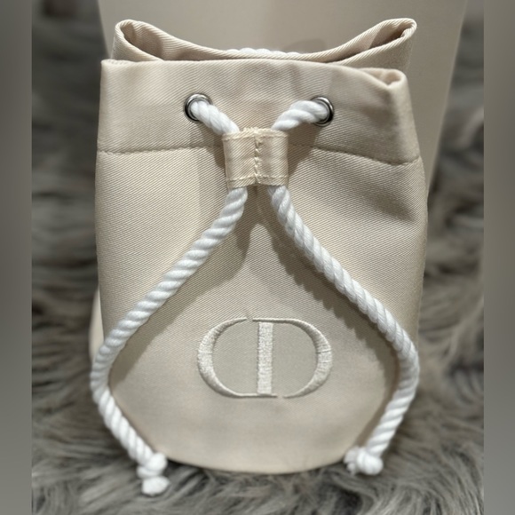 Dior | Makeup | New Tan Dior Drawstring Pouch In Box Free Earrings ...